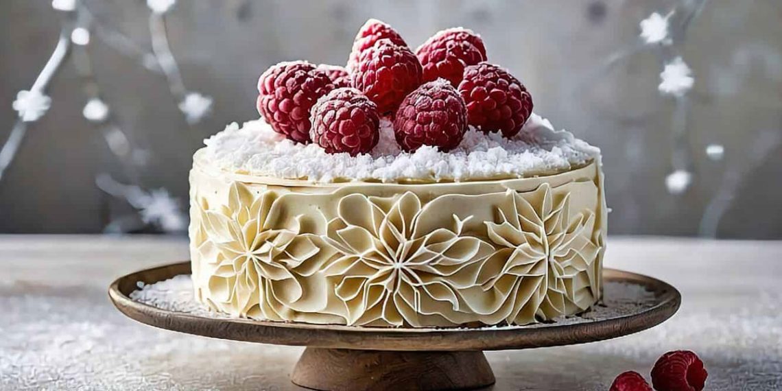 Chinese Raspberry Snowflake Cake – Sweet & Chewy Dessert